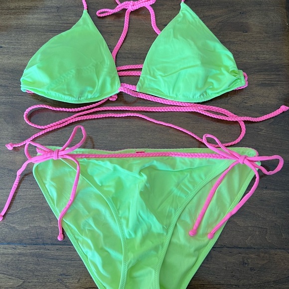 Victoria's Secret | Swim | Victorias Secret Neon Green Bikini With ...